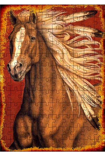 Tablomega Ahşap Mdf Puzzle Yapboz Eski Poster Kahverengi At 120 Parça 25*35 cm Tablomega Ahşap Mdf Puzzle Yapboz Eski Poster Kahverengi At 120 Parça 25*35 cm
