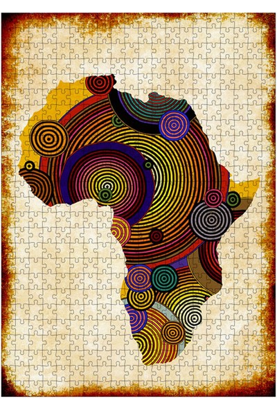 Tablomega Ahşap Mdf Puzzle Yapboz Retro Afrika Haritası 500 Parça 50*70 cm