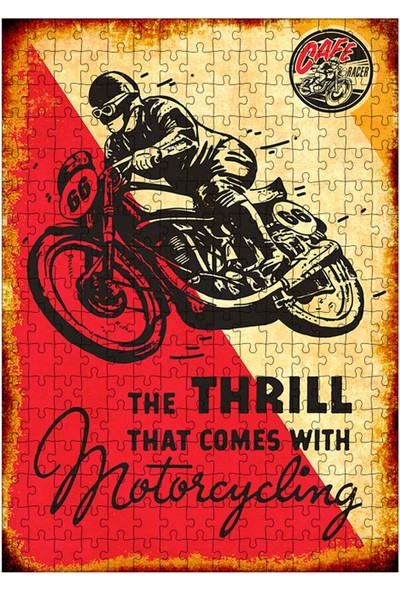 Tablomega Ahşap Mdf Puzzle Yapboz Motorsiklet Yarış Afişi 255 Parça 35*50 cm