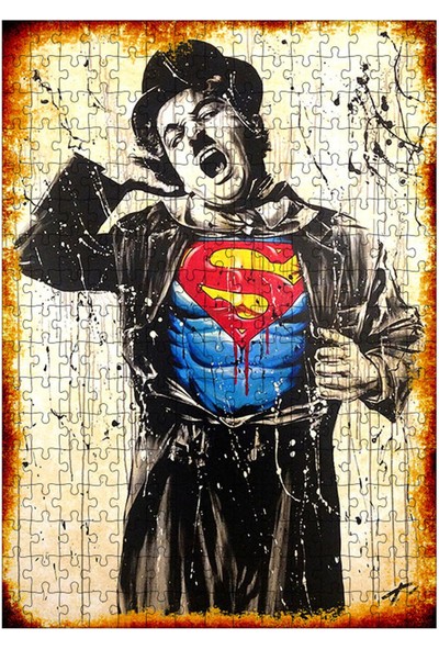 Tablomega Ahşap Mdf Puzzle Yapboz Süpermen charlie Chaplin 255 Parça 35*50 cm Tablomega Ahşap Mdf Puzzle Yapboz Süpermen charlie Chaplin 255 Parça 35*50 cm