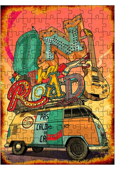 Tablomega Ahşap Mdf Puzzle Yapboz Volkswagen Minibüs 120 Parça 25*35 cm