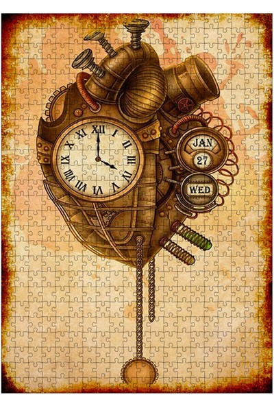 Tablomega Ahşap Mdf Puzzle Yapboz Kalp ve Saat 500 Parça 50*70 cm Tablomega Ahşap Mdf Puzzle Yapboz Kalp ve Saat 500 Parça 50*70 cm