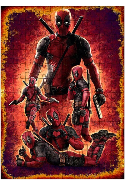 Tablomega Ahşap Mdf Puzzle Yapboz  retro Deadpool 120 Parça 25*35 cm