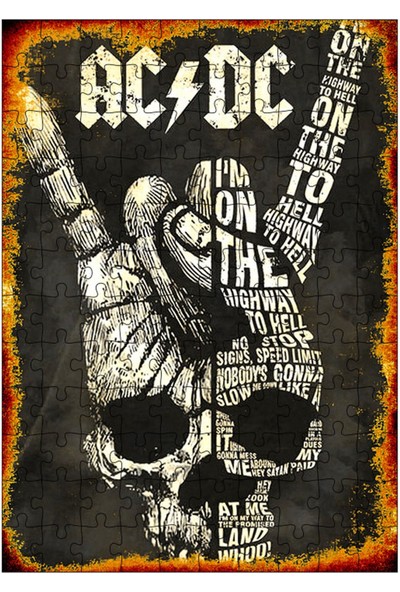 Tablomega Ahşap Mdf Puzzle Yapboz Ac Dc Afiş 120 Parça 25*35 cm