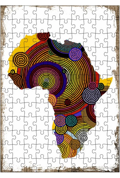 Tablomega Ahşap Mdf Puzzle Yapboz Soyut Afrika Kıtası 120 Parça 25*35 cm
