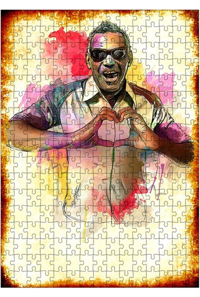 Tablomega Ahşap Mdf Puzzle Yapboz Kenarları Eskitilmiş  ray Charles 255 Parça 35*50 cm