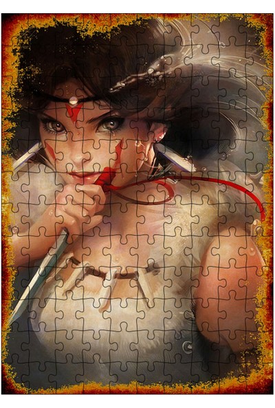 Tablomega Ahşap Mdf Puzzle Yapboz Savaşçı Kız 120 Parça 25*35 cm