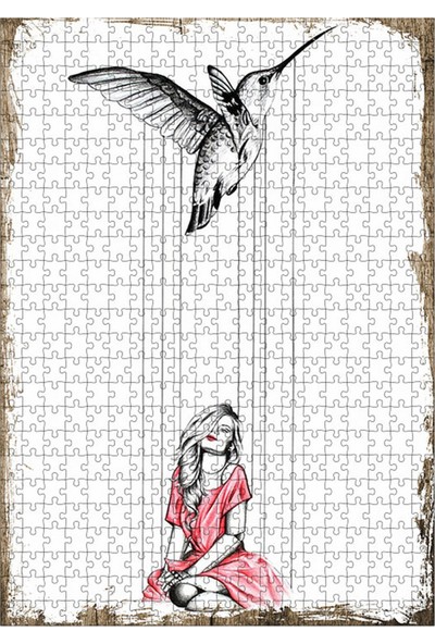 Tablomega Ahşap Mdf Puzzle Yapboz Kuş Rüyası Gören Kadın 500 Parça 50*70 cm