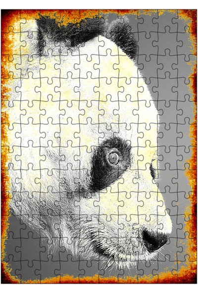 Tablomega Ahşap Mdf Puzzle Yapboz Retro Panda Resmi 120 Parça 25*35 cm Tablomega Ahşap Mdf Puzzle Yapboz Retro Panda Resmi 120 Parça 25*35 cm