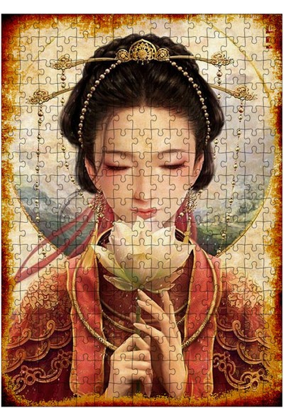 Tablomega Ahşap Mdf Puzzle Yapboz Japon Kadın 255 Parça 35*50 cm