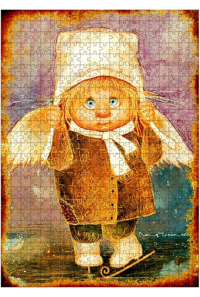 Tablomega Ahşap Mdf Puzzle Yapboz Sevimli Çocuk 500 Parça 50*70 cm