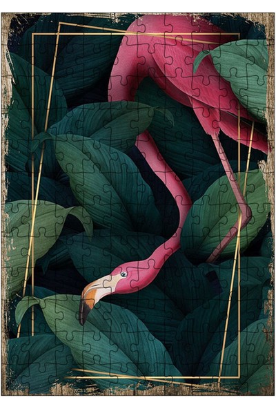 Tablomega Ahşap Mdf Puzzle Yapboz Çiçekler Arasında Pelikan 120 Parça 25*35 cm