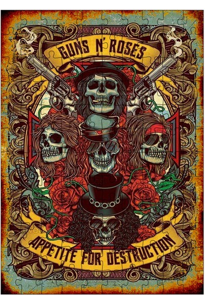 Tablomega Ahşap Mdf Puzzle Yapboz Guns N Roses 120 Parça 25*35 cm Tablomega Ahşap Mdf Puzzle Yapboz Guns N Roses 120 Parça 25*35 cm