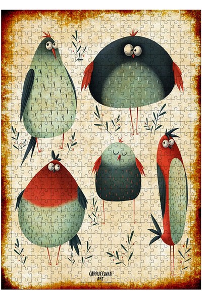 Tablomega Ahşap Mdf Puzzle Yapboz Sevimli Kuşlar 500 Parça 50*70 cm