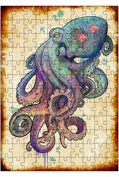 Tablomega Ahşap Mdf Puzzle Yapboz Ahtapot 120 Parça 25*35 cm