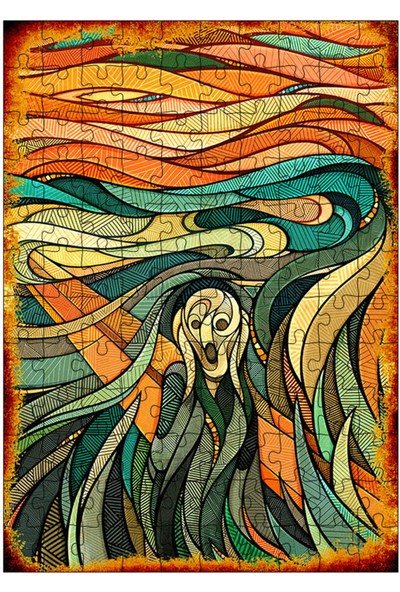 Tablomega Ahşap Mdf Puzzle Yapboz Munch Çığlık 120 Parça 25*35 cm