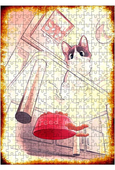 Tablomega Ahşap Mdf Puzzle Yapboz Kedi ve Maması 255 Parça 35*50 cm Tablomega Ahşap Mdf Puzzle Yapboz Kedi ve Maması 255 Parça 35*50 cm