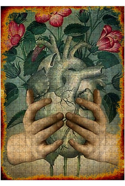 Tablomega Ahşap Mdf Puzzle Yapboz  retro Kalp 500 Parça 50*70 cm Tablomega Ahşap Mdf Puzzle Yapboz  retro Kalp 500 Parça 50*70 cm