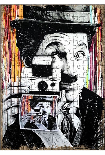 Tablomega Ahşap Mdf Puzzle Yapboz Charlie Chaplin 120 Parça 25*35 cm Tablomega Ahşap Mdf Puzzle Yapboz Charlie Chaplin 120 Parça 25*35 cm