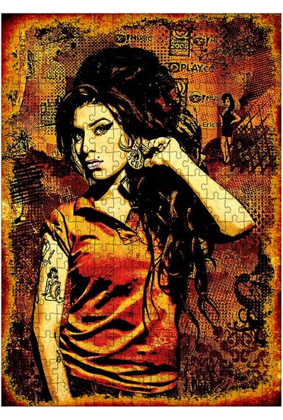 Tablomega Ahşap Mdf Puzzle Yapboz Nostaljik Amy Winehouse 255 Parça 35*50 cm
