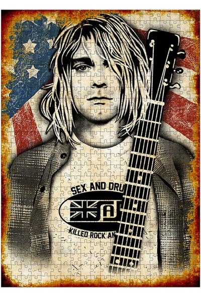 Tablomega Ahşap Mdf Puzzle Yapboz Kurt Cobain 500 Parça 50*70 cm
