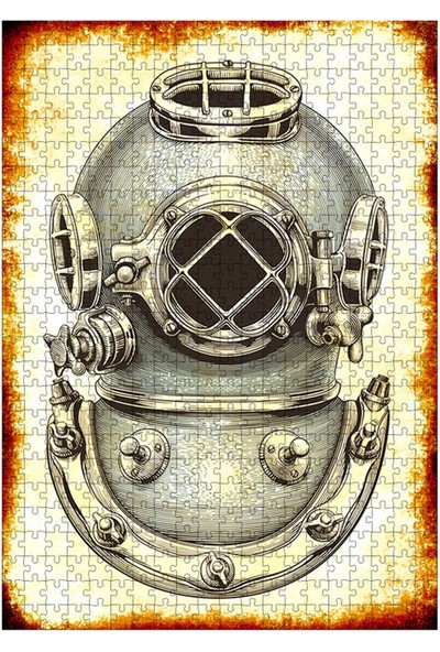 Tablomega Ahşap Mdf Puzzle Yapboz Nostaljik Dalgıç Maskesi 500 Parça 50*70 cm