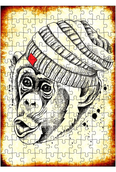 Tablomega Ahşap Mdf Puzzle Yapboz Bereli Maymun 120 Parça 25*35 cm Tablomega Ahşap Mdf Puzzle Yapboz Bereli Maymun 120 Parça 25*35 cm