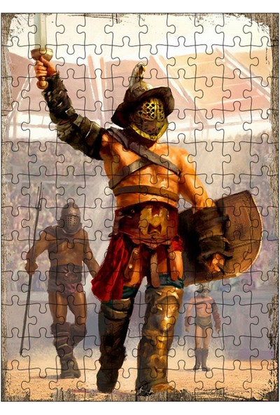 Tablomega Ahşap Mdf Puzzle Yapboz Gladyatör Kan ve Kum 120 Parça 25*35 cm