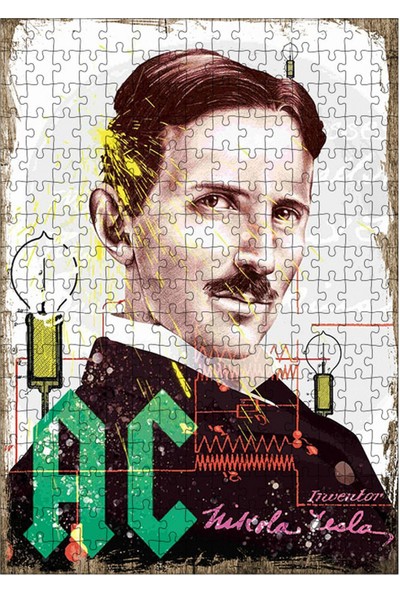 Tablomega Ahşap Mdf Puzzle Yapboz Nicola Tesla Ac 255 Parça 35*50 cm