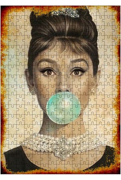 Tablomega Ahşap Mdf Puzzle Yapboz Sakız Şişiren Kadın 255 Parça 35*50 cm