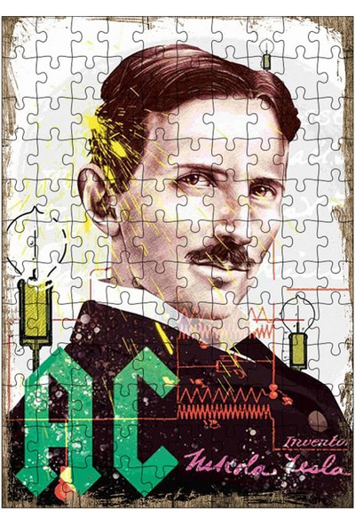 Tablomega Ahşap Mdf Puzzle Yapboz Ac Nicola Tesla 120 Parça 25*35 cm