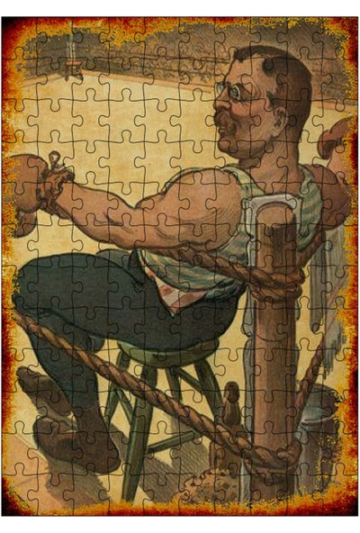 Tablomega Ahşap Mdf Puzzle Yapboz Boksör 120 Parça 25*35 cm