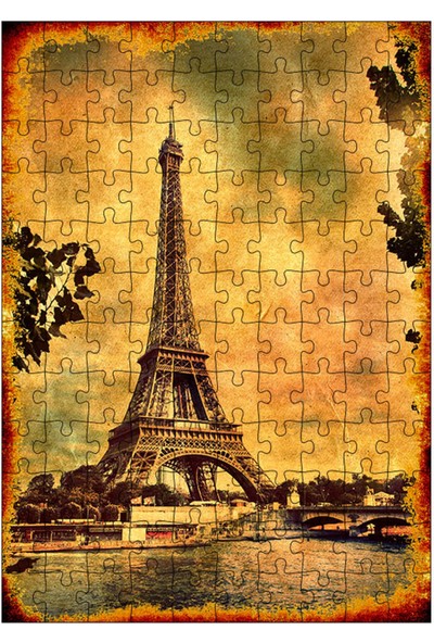 Tablomega Ahşap Mdf Puzzle Yapboz Retro Paris Eyfel Kulesi 120 Parça 25*35 cm Tablomega Ahşap Mdf Puzzle Yapboz Retro Paris Eyfel Kulesi 120 Parça 25*35 cm