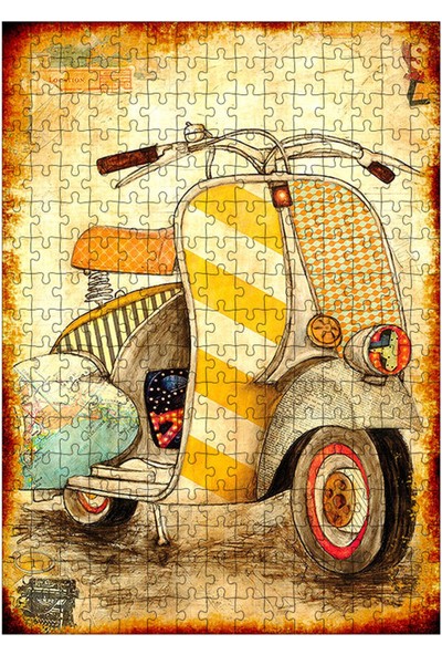 Tablomega Ahşap Mdf Puzzle Yapboz Eski Vespa 255 Parça 35*50 cm Tablomega Ahşap Mdf Puzzle Yapboz Eski Vespa 255 Parça 35*50 cm