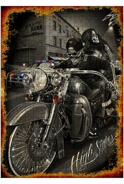 Tablomega Ahşap Mdf Puzzle Yapboz Motosikleti Kuru Kafa 255 Parça 35*50 cm Tablomega Ahşap Mdf Puzzle Yapboz Motosikleti Kuru Kafa 255 Parça 35*50 cm