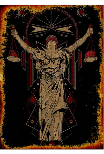 Tablomega Ahşap Mdf Puzzle Yapboz Adalet Kağıdı 120 Parça 25*35 cm