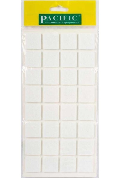 Pacific 25 x 25 mm Beyaz Yapışkanlı Keçe
