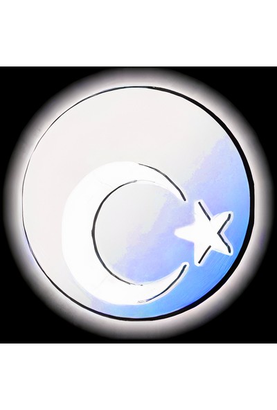 Yakamoz Mavi Işıklı Mercek Ay Yıldız Dikiz Aynası 11 cm