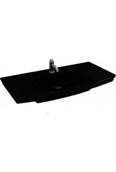 Bocchi Lavita 100 cm Lavabo Bir Armatür Delikli Siyah 1168-005-0126 Bocchi Lavita 100 cm Lavabo Bir Armatür Delikli Siyah 1168-005-0126