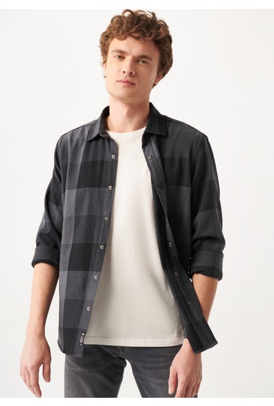 Mavi Erkek Kareli Gri Gömlek 0210096-80812