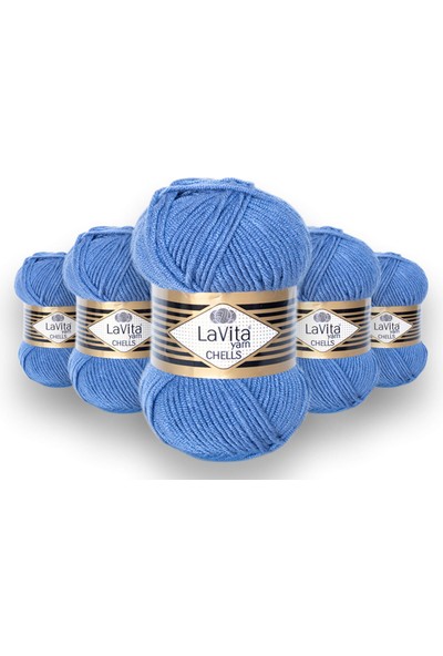 Lavita Yarn Chells 5'li Paket El Örgü Ipi Takayarn (9767-İNDIGO)