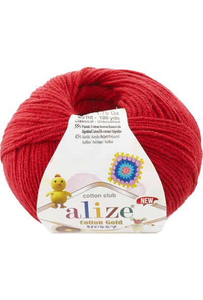 Alize Cotton Gold Hobby New 56 Kırmızı 50 Gr. Alize Cotton Gold Hobby New 56 Kırmızı 50 Gr.