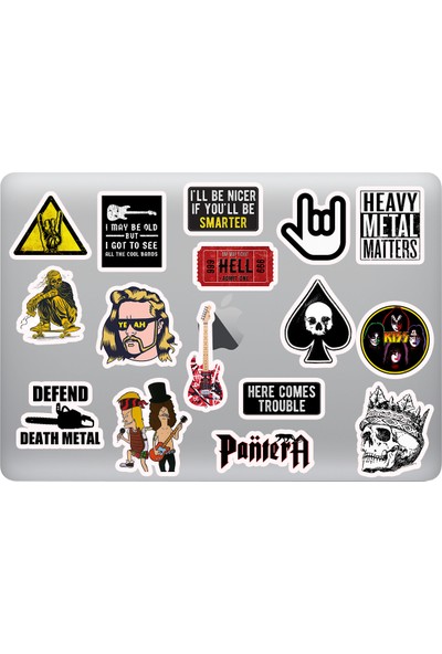 Stickir Heavy Metal Sticker Seti - Rock Temalı Macbook,laptop, Tablet Sticker Seti Stickir Heavy Metal Sticker Seti - Rock Temalı Macbook,laptop, Tablet Sticker Seti