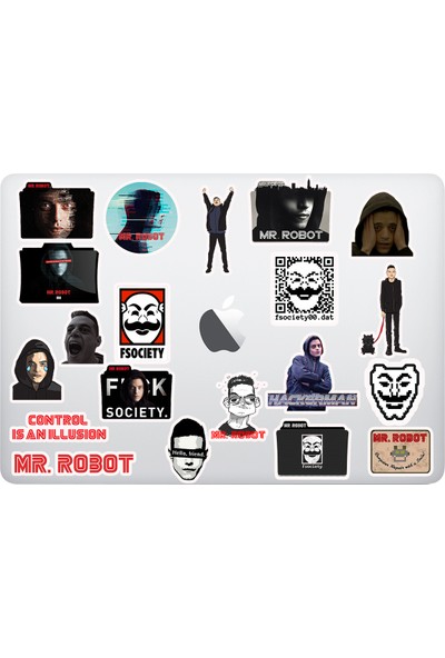 Stickir Mr. Robot Sticker Seti - Mr. Robot Temalı Macbook, Laptop Sticker 20'li Stickir Mr. Robot Sticker Seti - Mr. Robot Temalı Macbook, Laptop Sticker 20'li