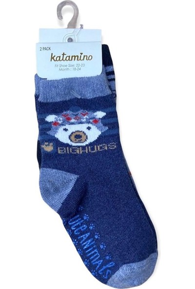 Katamino Erkek Bebek Bighug 2'li Soket Çorap K44037 Mavi Katamino Erkek Bebek Bighug 2'li Soket Çorap K44037 Mavi