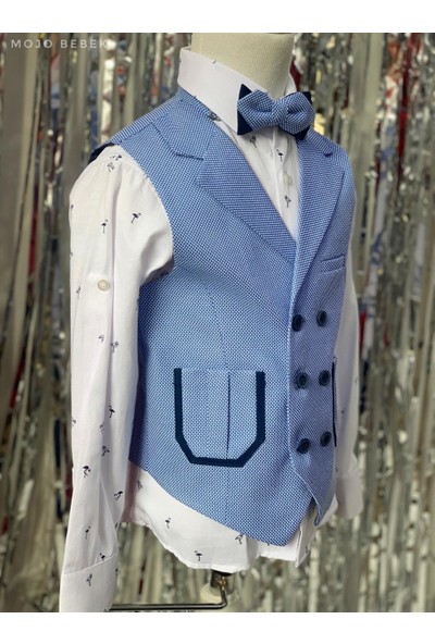 Mogi Erkek Çocuk Desenli Spor Yelekli Takım 20412 Mavi Mogi Erkek Çocuk Desenli Spor Yelekli Takım 20412 Mavi