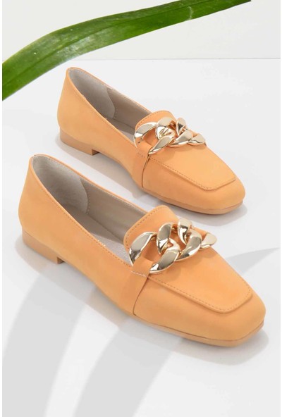 Bambi Turuncu Nubuk Kadın Loafer Ayakkabı K01641165901 Bambi Turuncu Nubuk Kadın Loafer Ayakkabı K01641165901