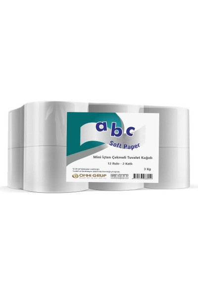 Abc Soft 3 kg Mini Cimri Içten Çekmeli Rulo Tuvalet Kağıdı