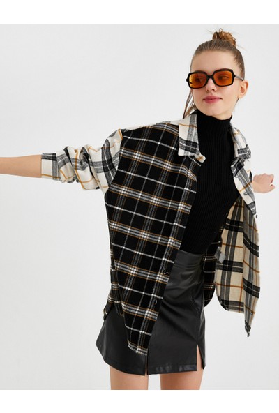 Koton Deri Görünümlü Yüksek Bel Mini Etek