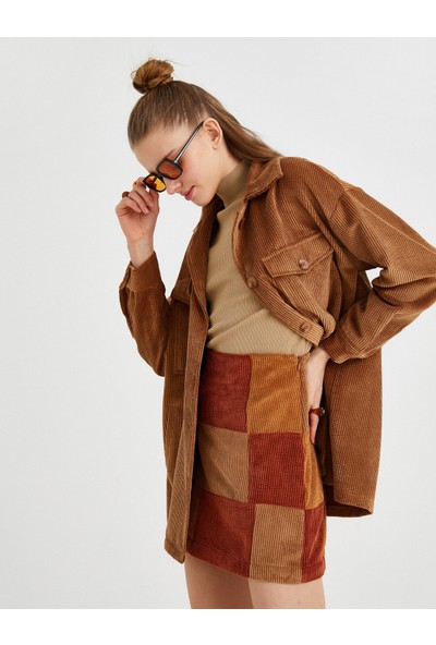 Koton Kadın Renk Bloklu Mini Etek Koton Kadın Renk Bloklu Mini Etek